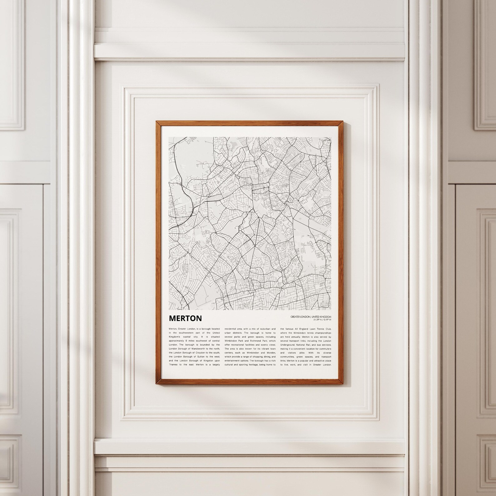 Merton Map Print, Merton Travel Map, Merton Wall Decor Art, Merton ...