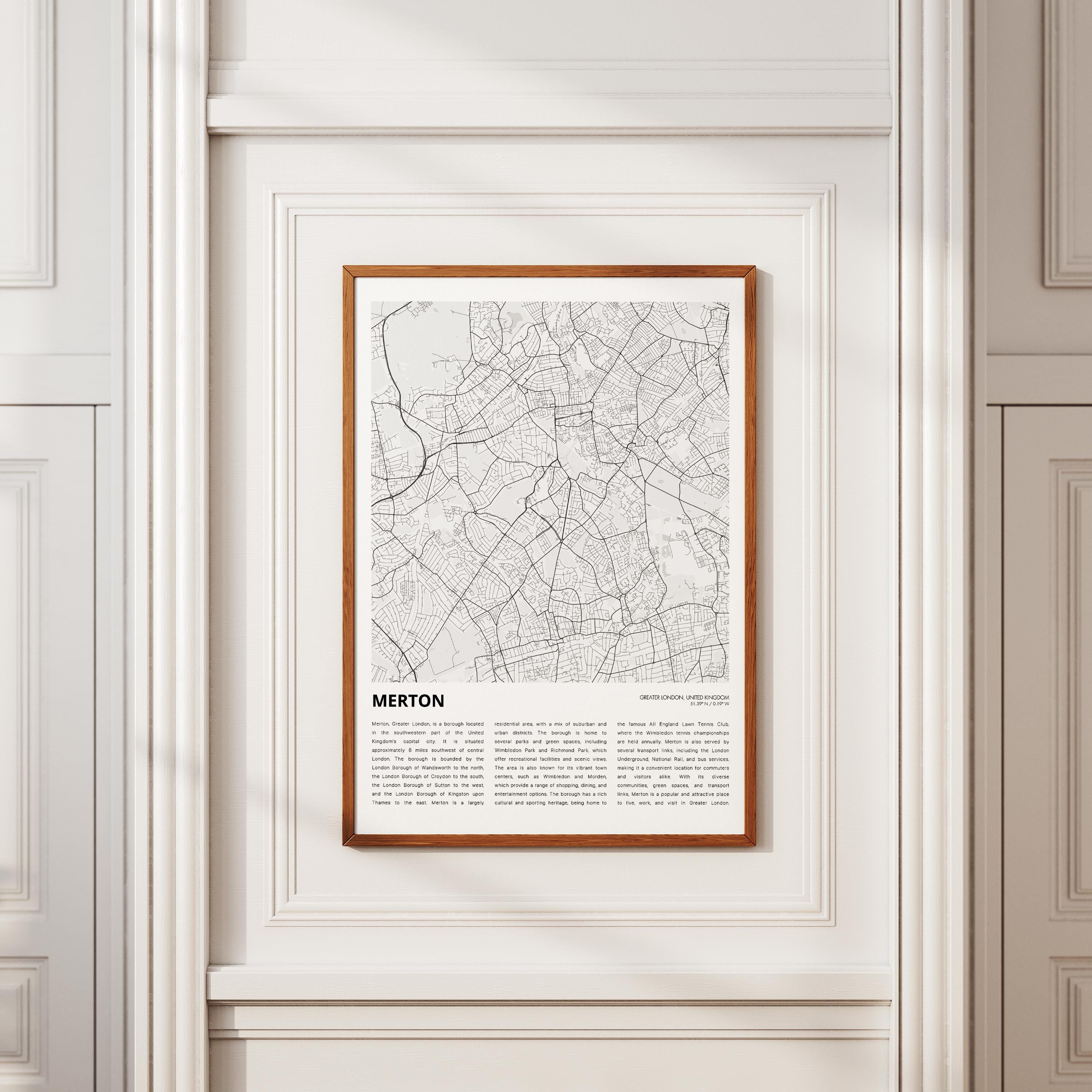 Merton Map Print, Merton Travel Map, Merton Wall Decor Art, Merton ...
