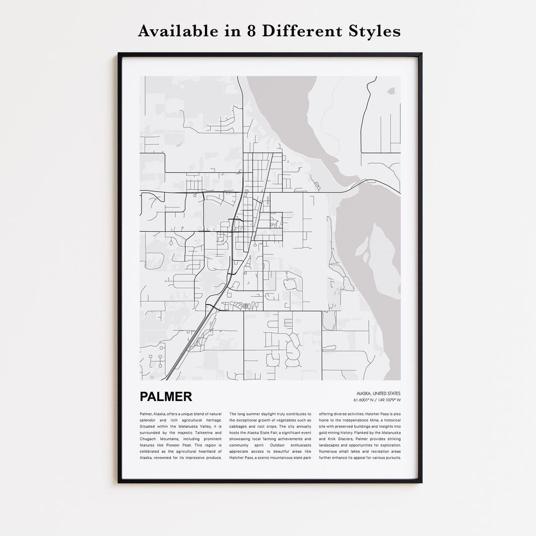 Palmer Map Print, Palmer Travel Map, Palmer Wall Decor Art, Palmer ...