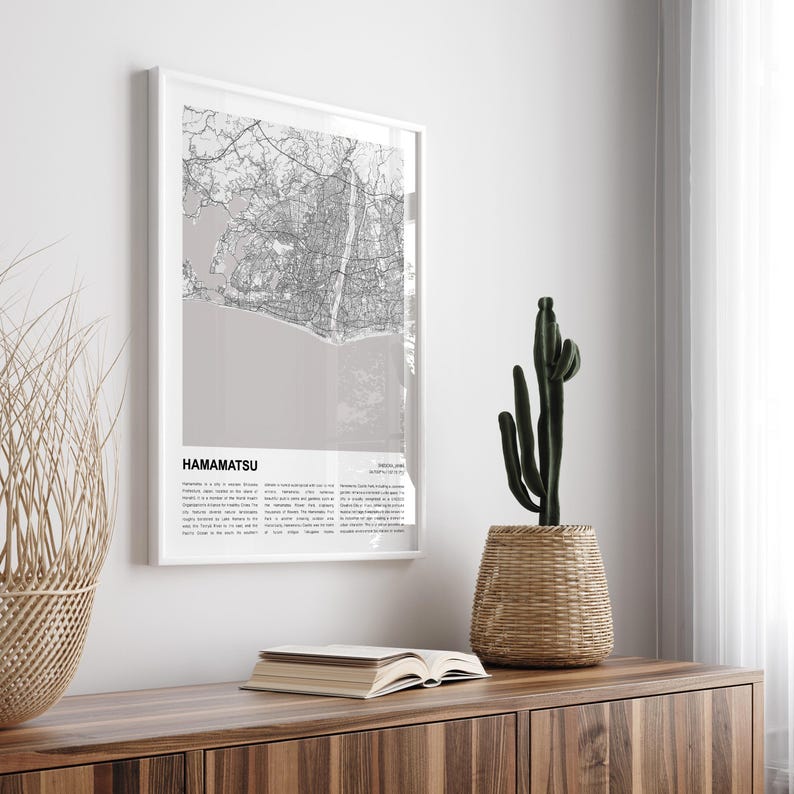 Hamamatsu Map Print, Hamamatsu Travel Map, Hamamatsu Wall Decor Art ...
