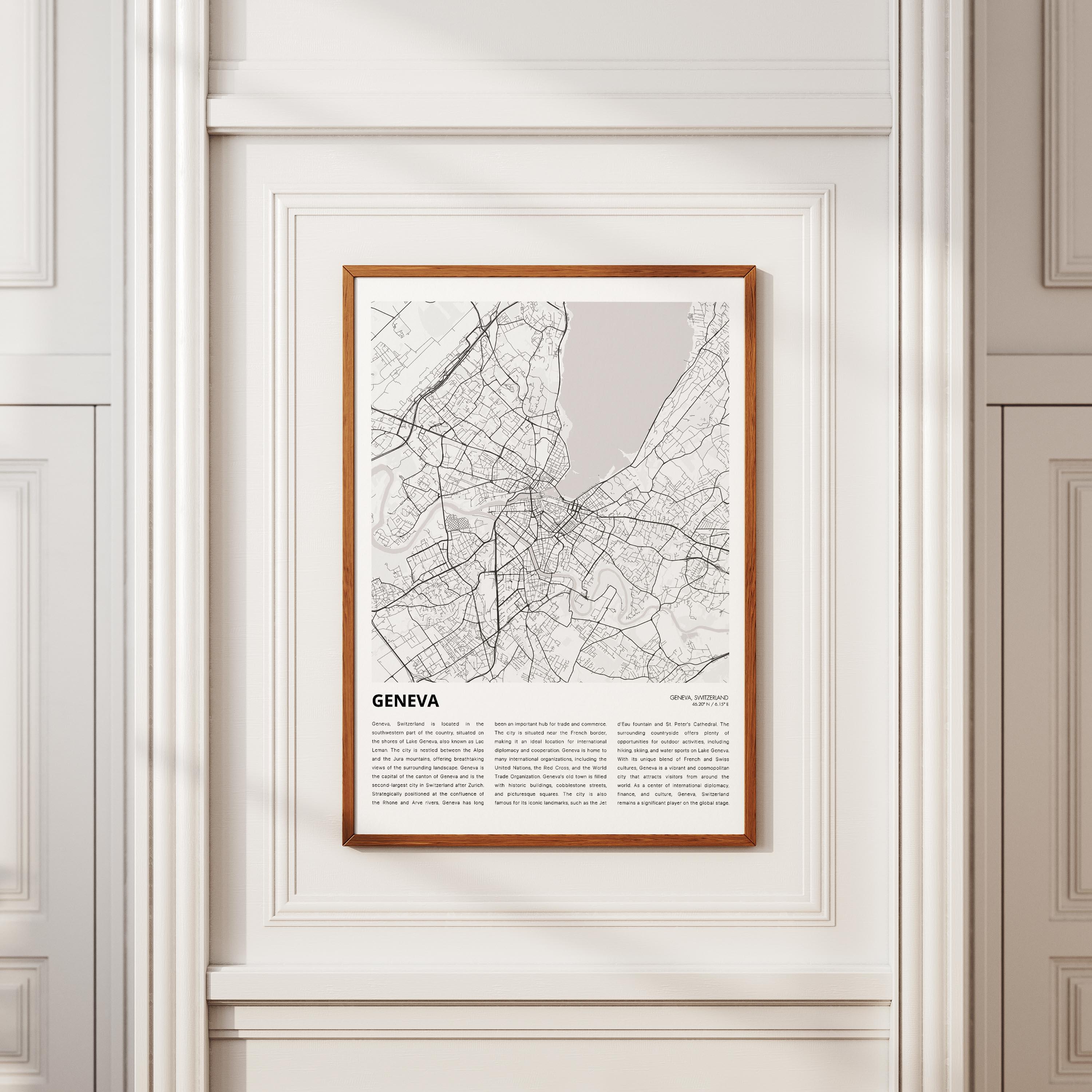 Geneva Map Print, Geneva Travel Map, Geneva Wall Decor Art, Geneva ...