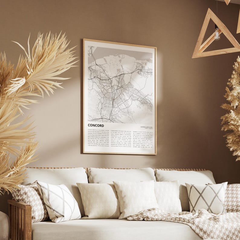 Concord Map Print, Concord Travel Map, Concord Wall Decor Art, Concord ...