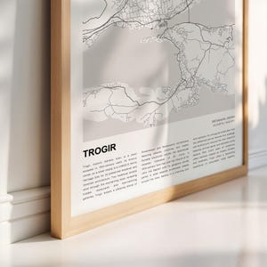 Trogir Map Print, Trogir Travel Map, Trogir Wall Decor Art, Trogir ...