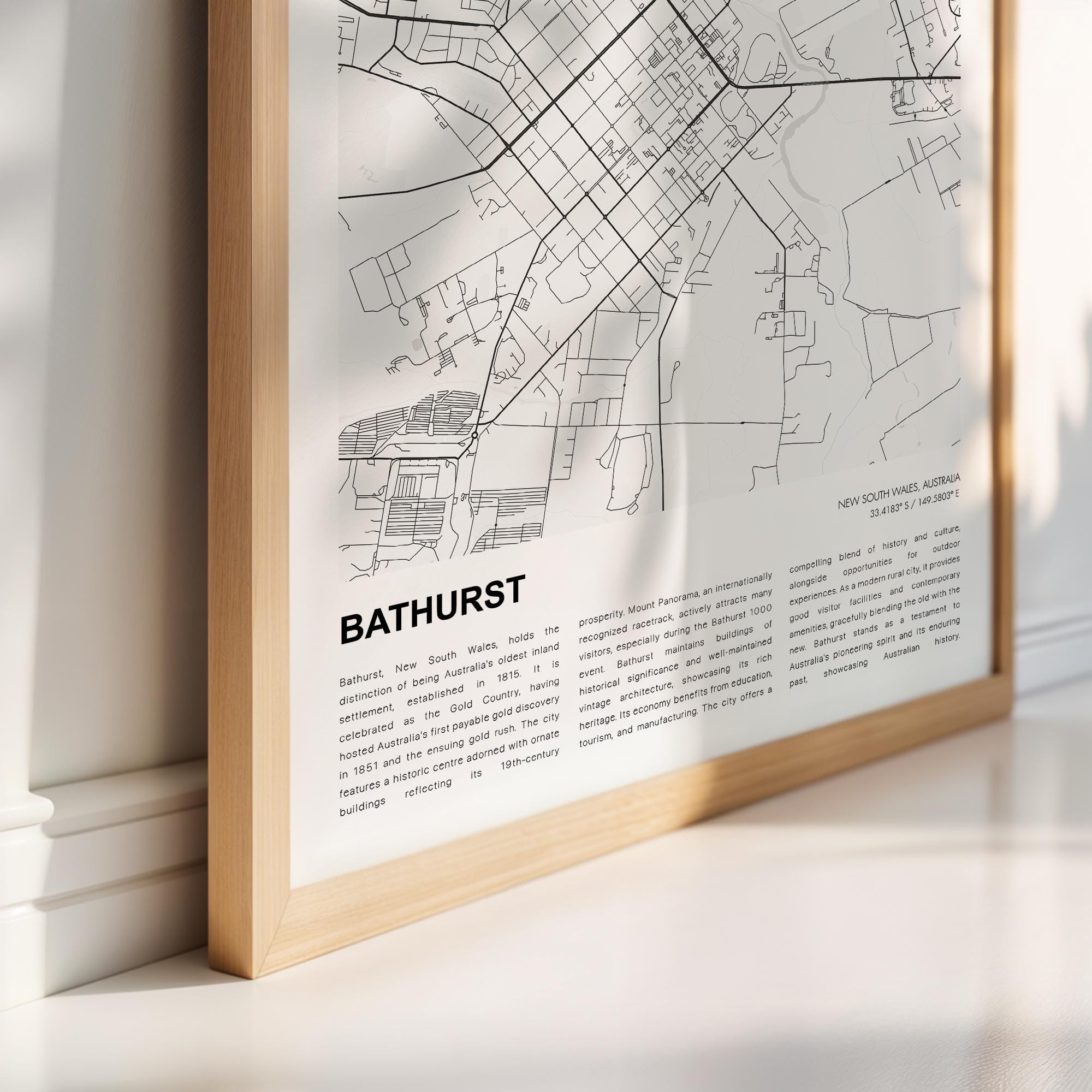 Bathurst Map Print, Bathurst Travel Map, Bathurst Wall Decor Art ...