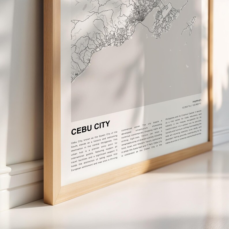Cebu City Map Print, Cebu City Travel Map, Cebu City Wall Decor Art ...