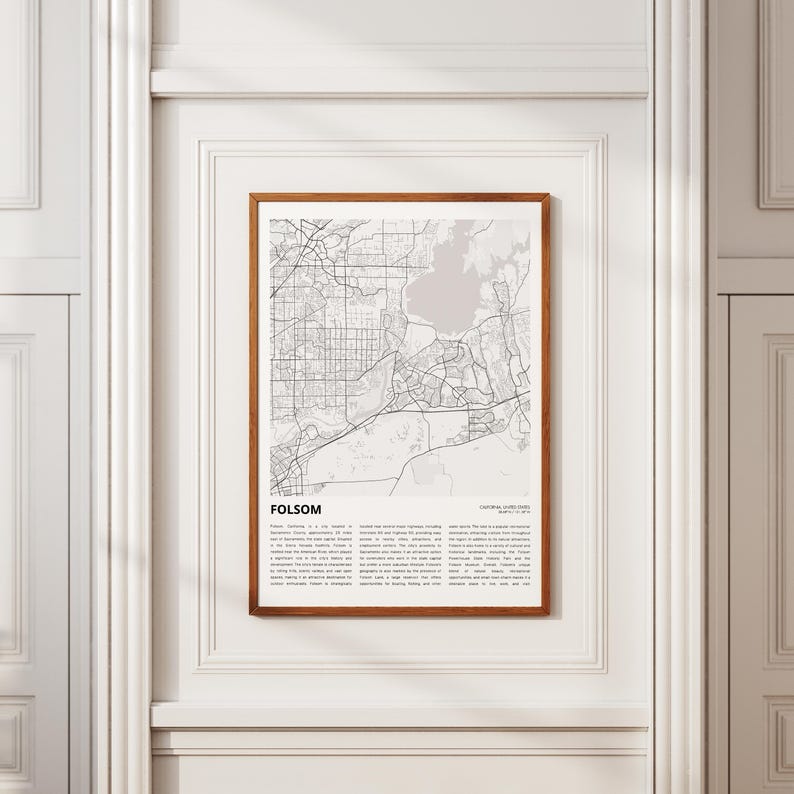 Folsom Map Print, Folsom Travel Map, Folsom Wall Decor Art, Folsom ...