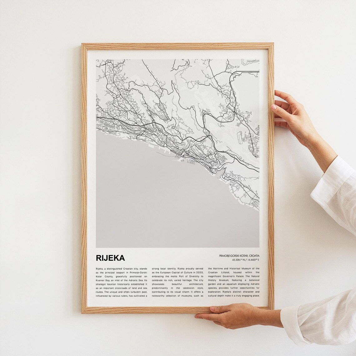 Rijeka Map Print, Rijeka Travel Map, Rijeka Wall Decor Art, Rijeka ...