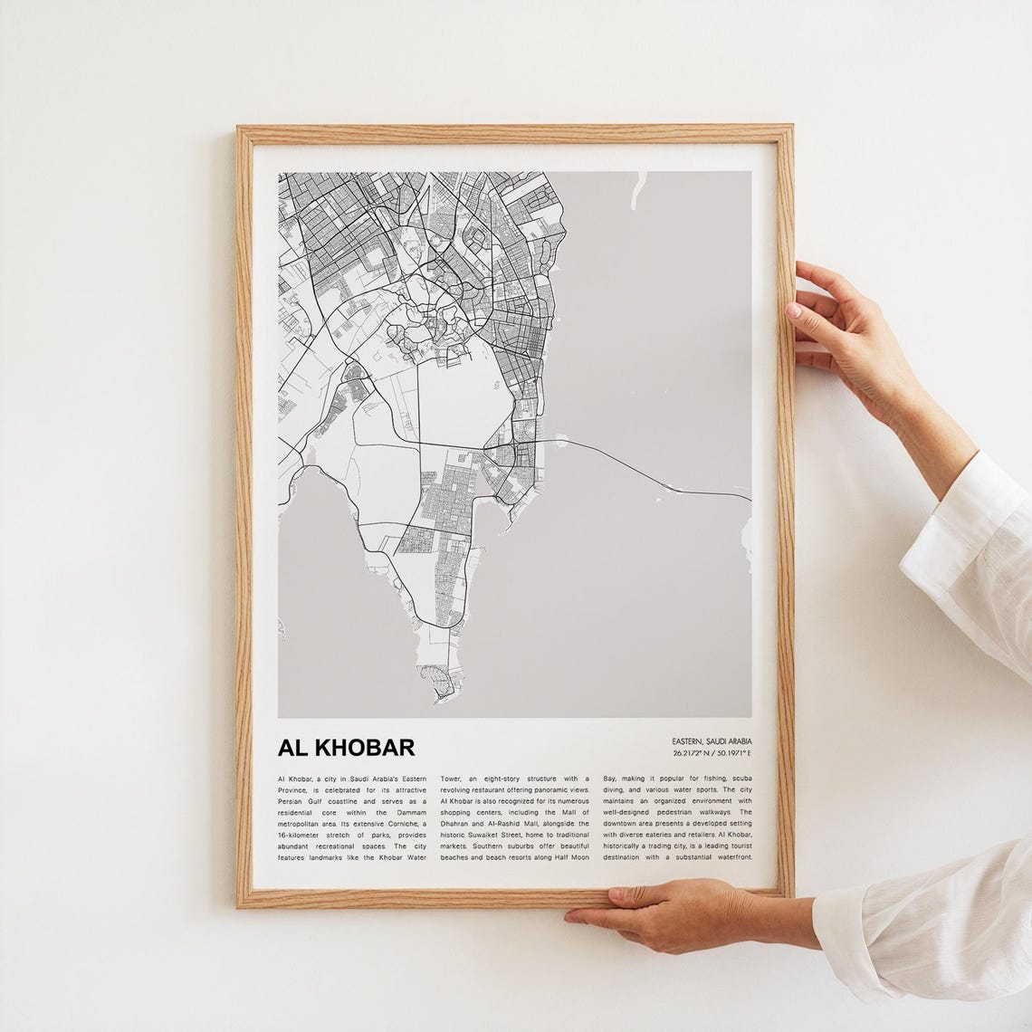 Al Khobar Map Print, Al Khobar Travel Map, Al Khobar Wall Decor Art, Al ...