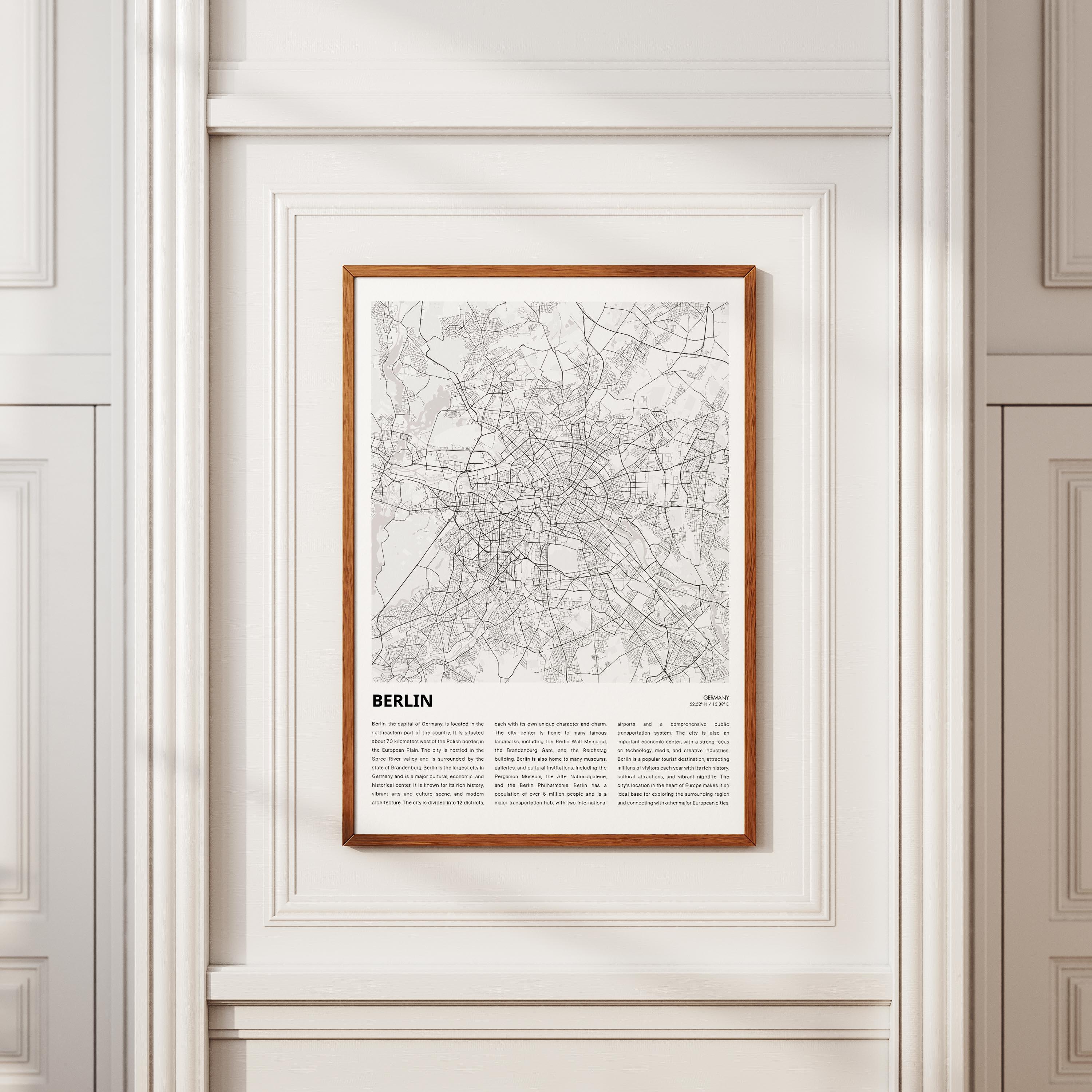 Berlin Map Print, Berlin Travel Map, Berlin Wall Decor Art, Berlin ...