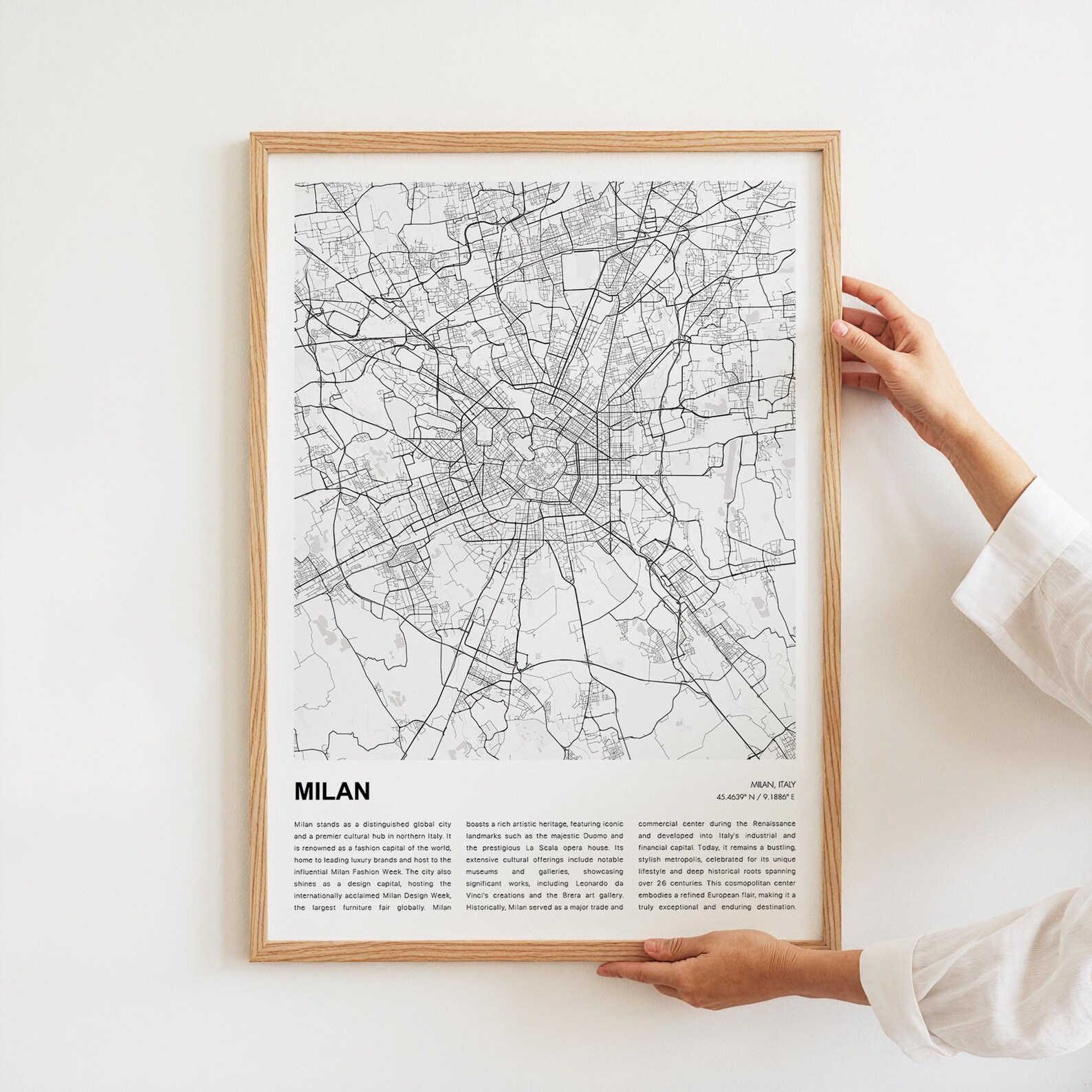Milan Map Print, Milan Travel Map, Milan Wall Decor Art, Milan Milan ...