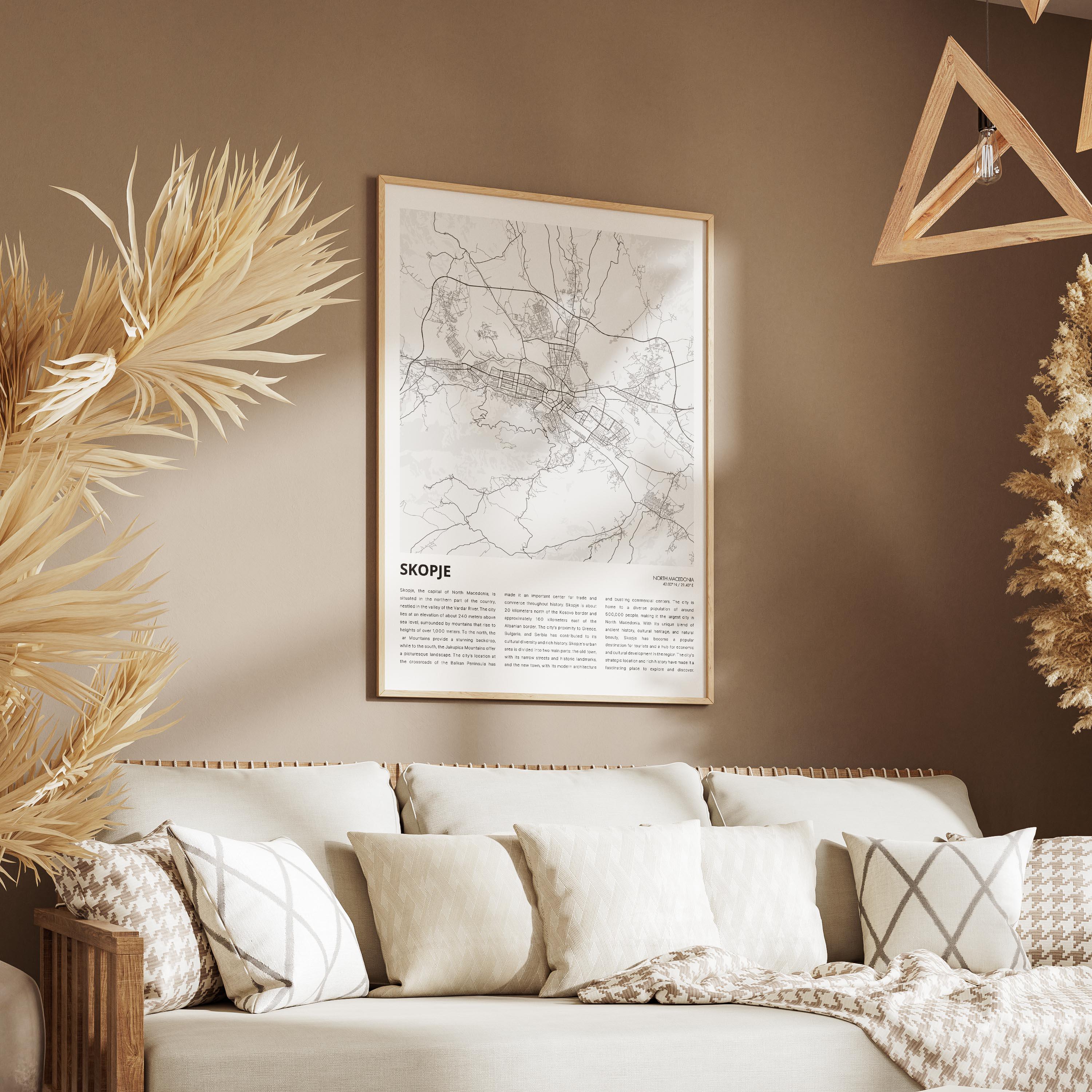 Skopje Map Print, Skopje Travel Map, Skopje Wall Decor Art, Skopje ...