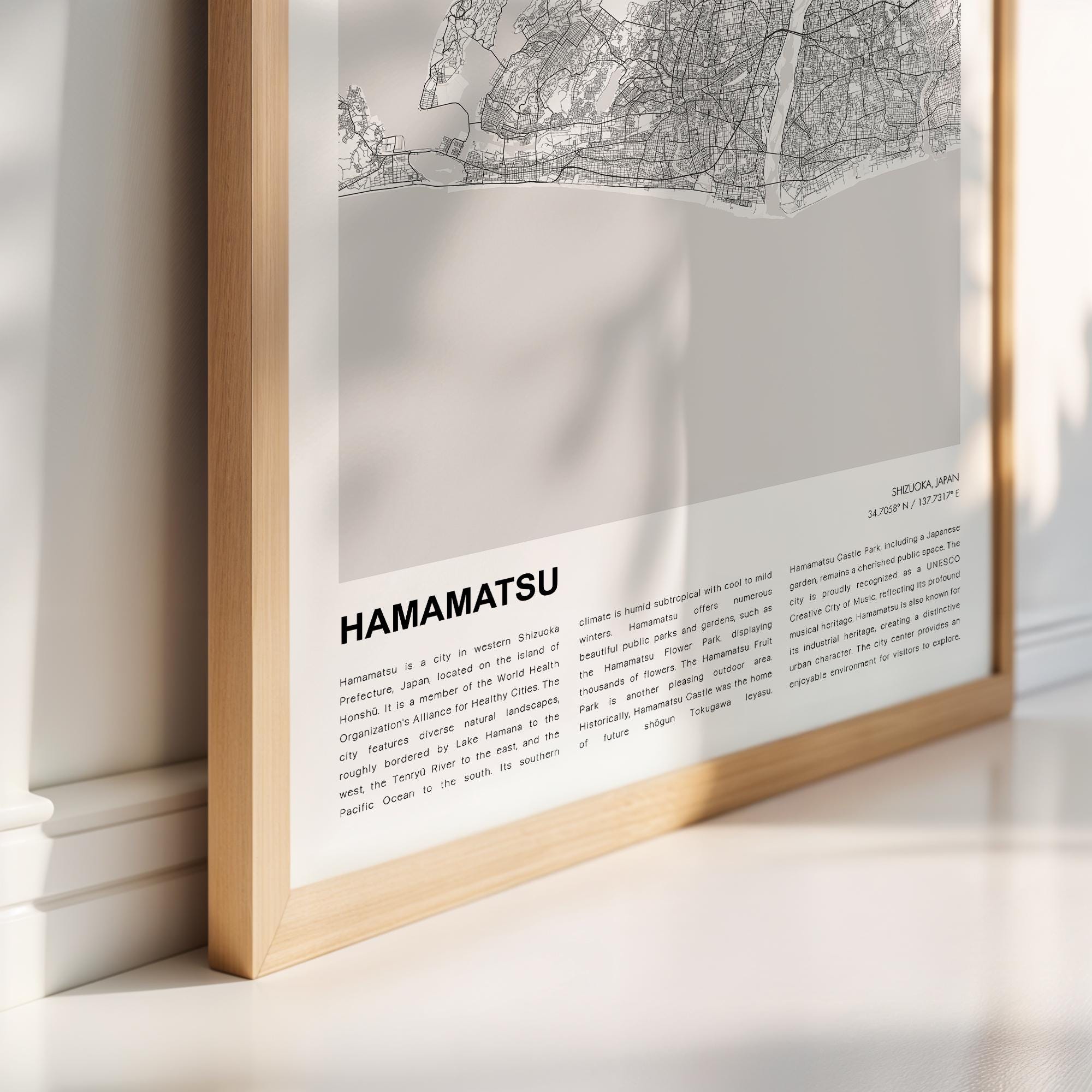 Hamamatsu Map Print, Hamamatsu Travel Map, Hamamatsu Wall Decor Art ...