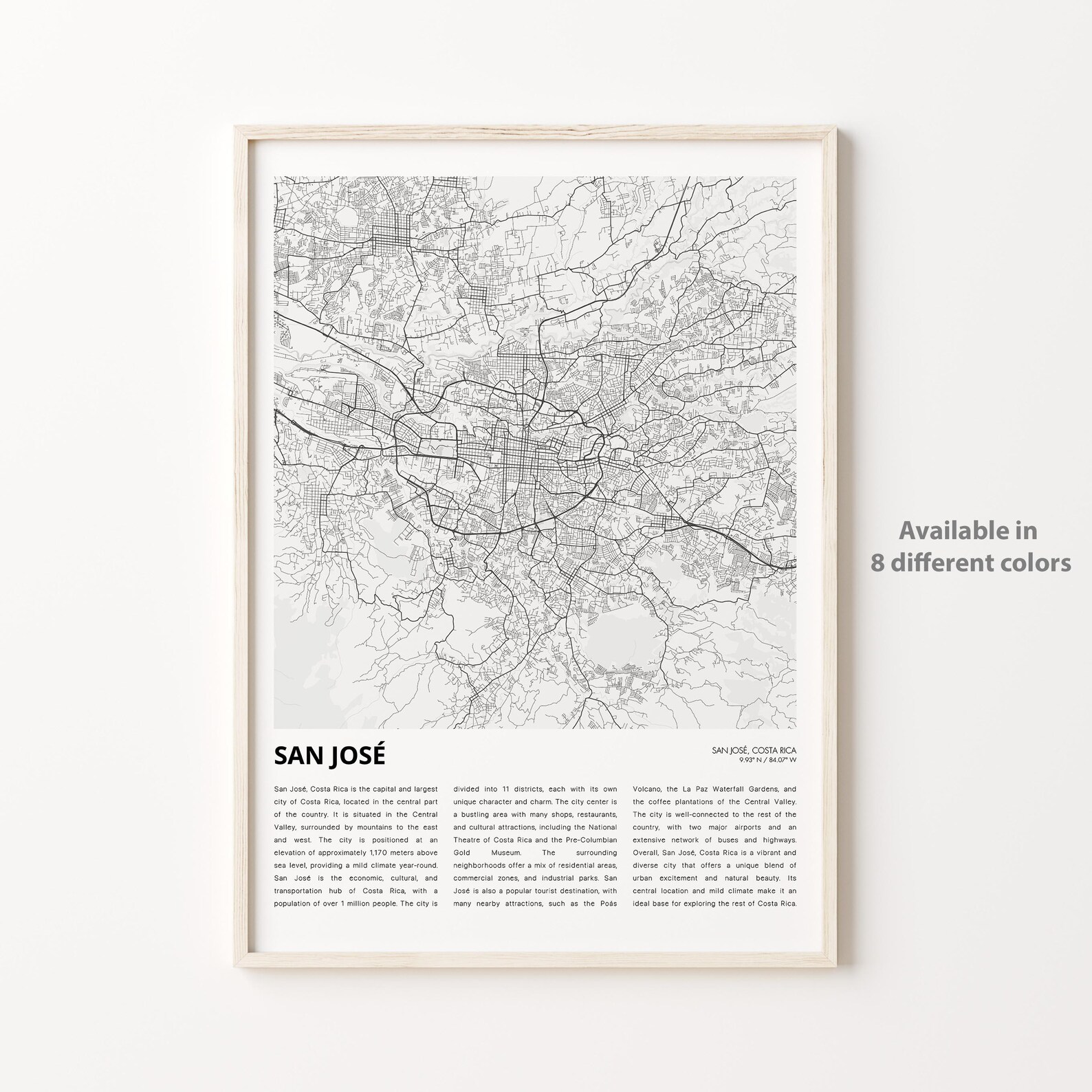 San José Map Print, San José Travel Map, San José Wall Decor Art, San ...