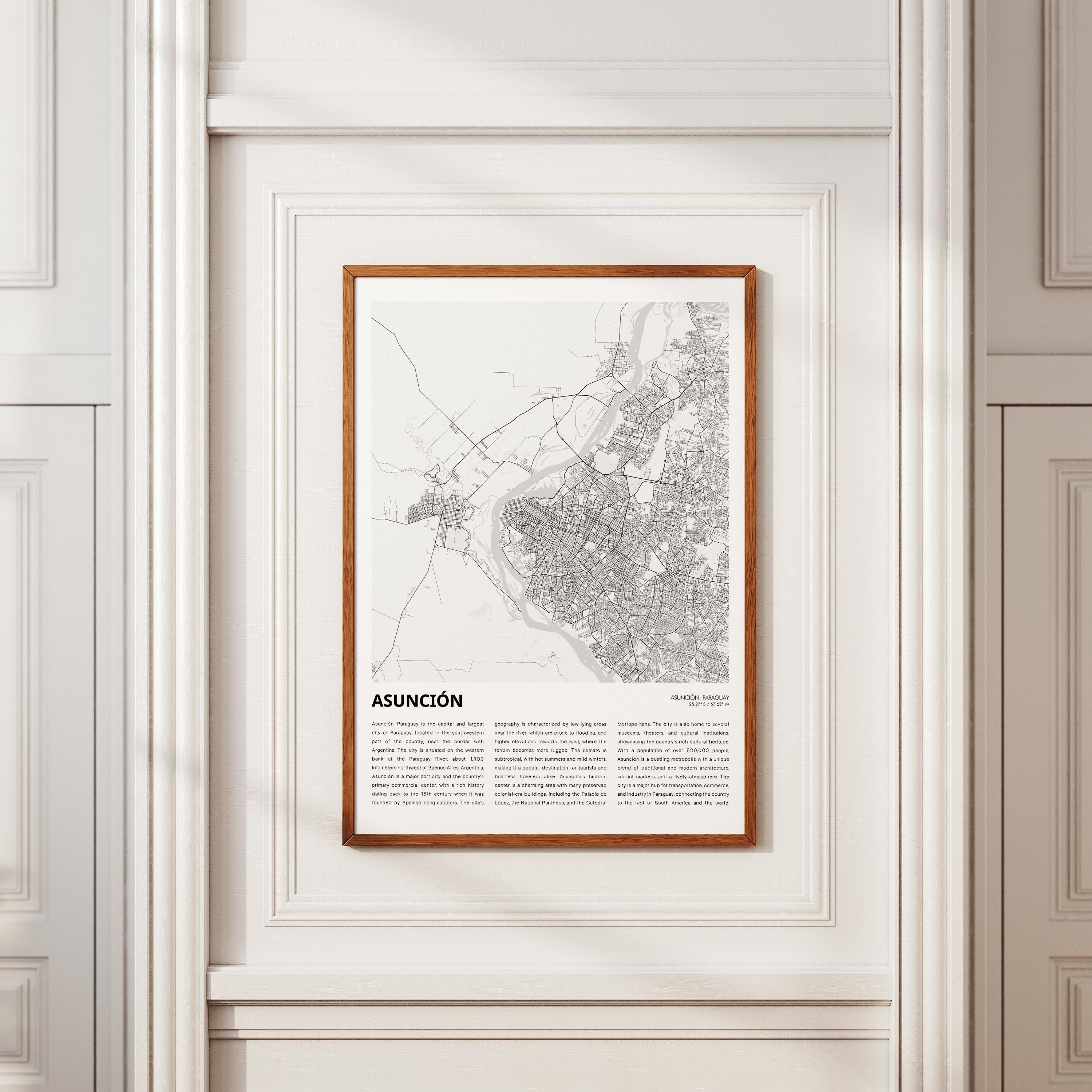 Asunción Map Print, Asunción Travel Map, Asunción Wall Decor Art ...