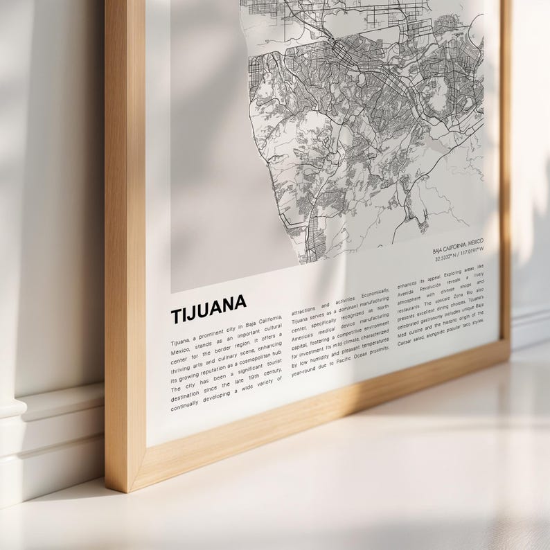 Tijuana Map Print, Tijuana Travel Map, Tijuana Wall Decor Art, Tijuana ...