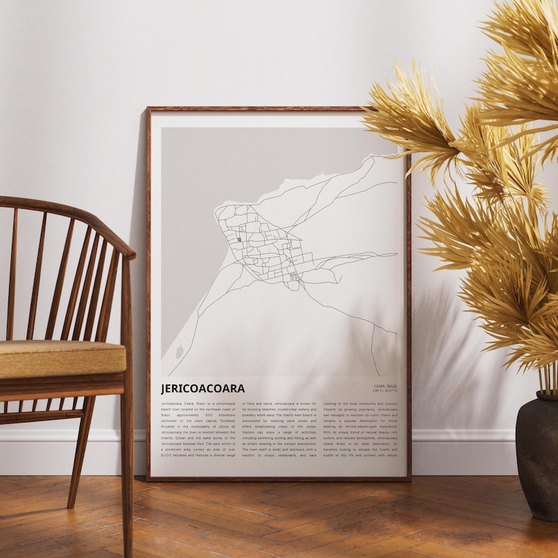 Jericoacoara Map Print, Jericoacoara Travel Map, Jericoacoara Wall ...