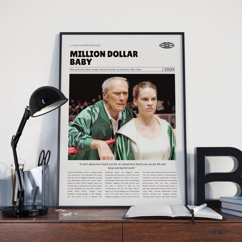 Million Dollar Baby Movie Poster Print, Retro Minimal Style Movie ...