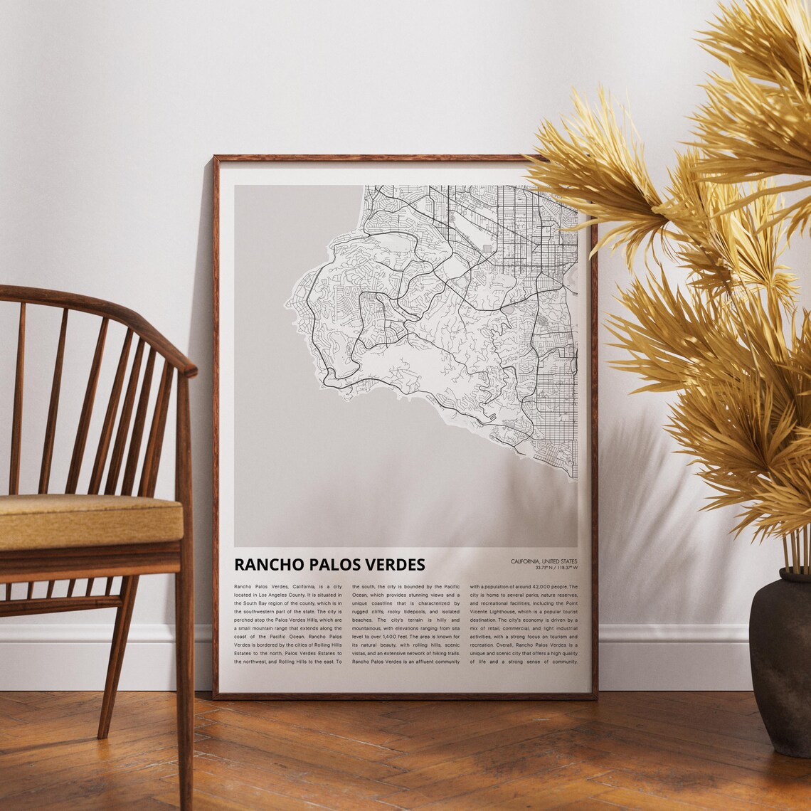 Rancho Palos Verdes Map Print, Rancho Palos Verdes Travel Map, Rancho ...