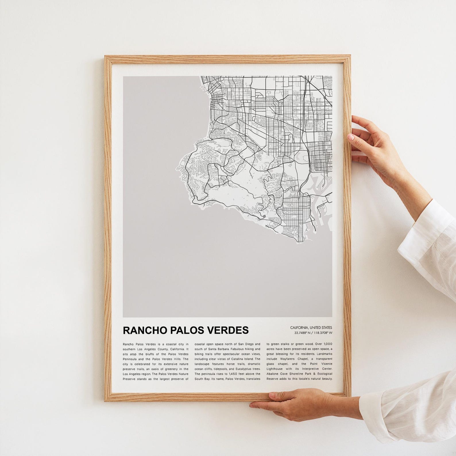 Rancho Palos Verdes Map Print, Rancho Palos Verdes Travel Map, Rancho ...