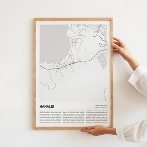 Hanalei Map Print, Hanalei Travel Map, Hanalei Wall Decor Art, Hanalei ...