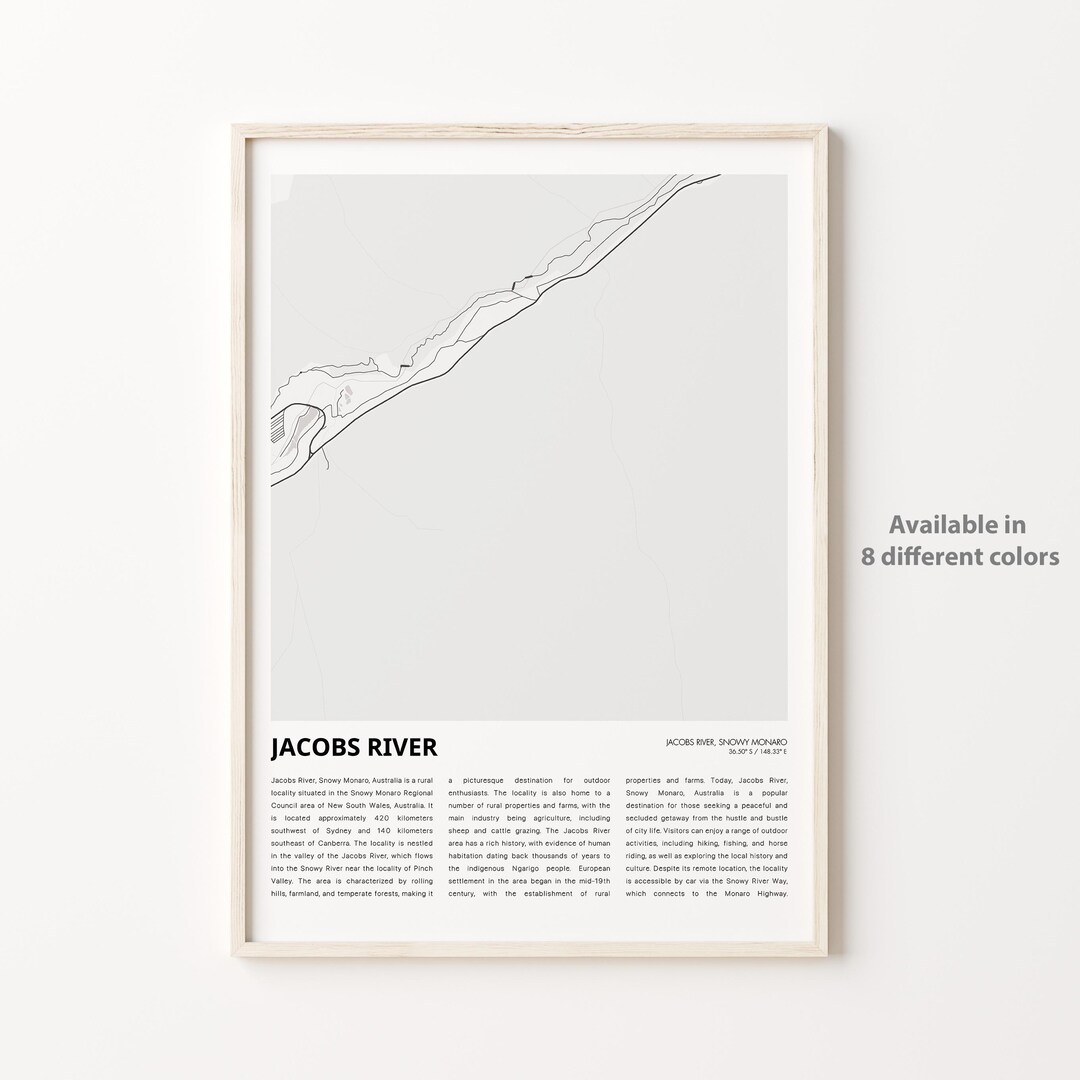 Jacobs River Map Print, Jacobs River Travel Map, Jacobs River Wall ...