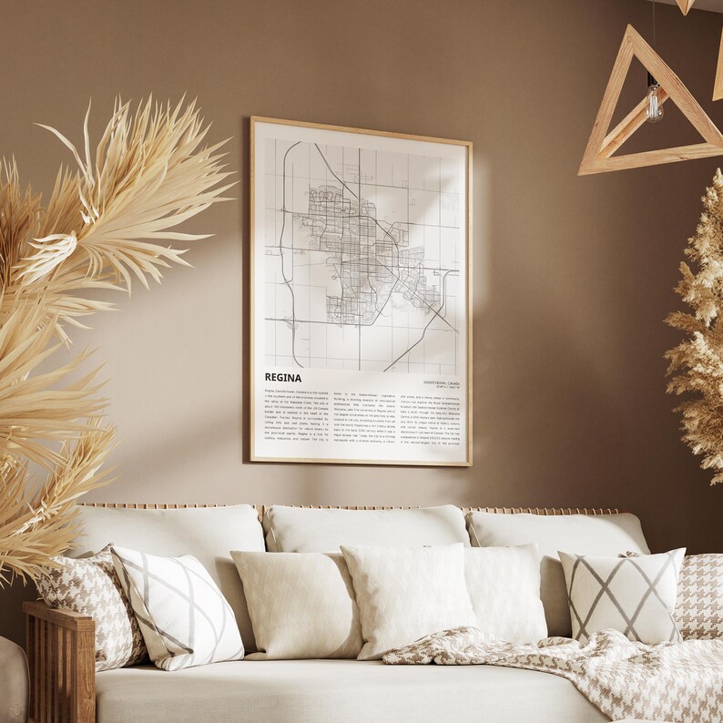 Regina Map Print, Regina Travel Map, Regina Wall Decor Art, Regina ...