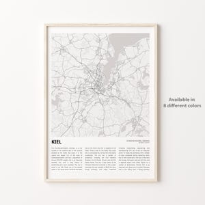 Kiel Map Print, Kiel Travel Map, Kiel Wall Decor Art, Kiel Schleswig ...