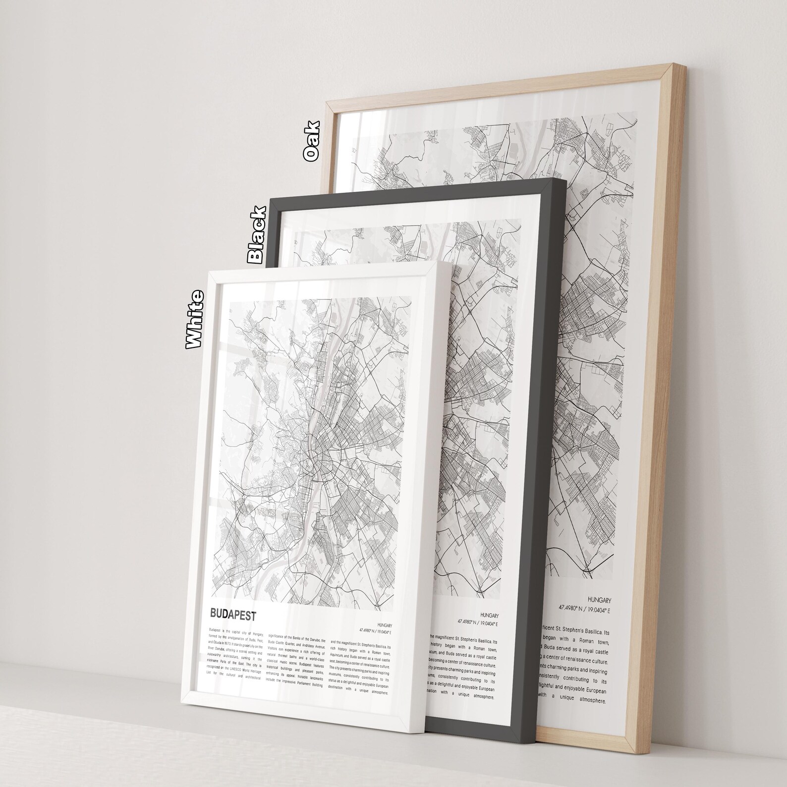 Budapest Map Print, Budapest Travel Map, Budapest Wall Decor Art ...