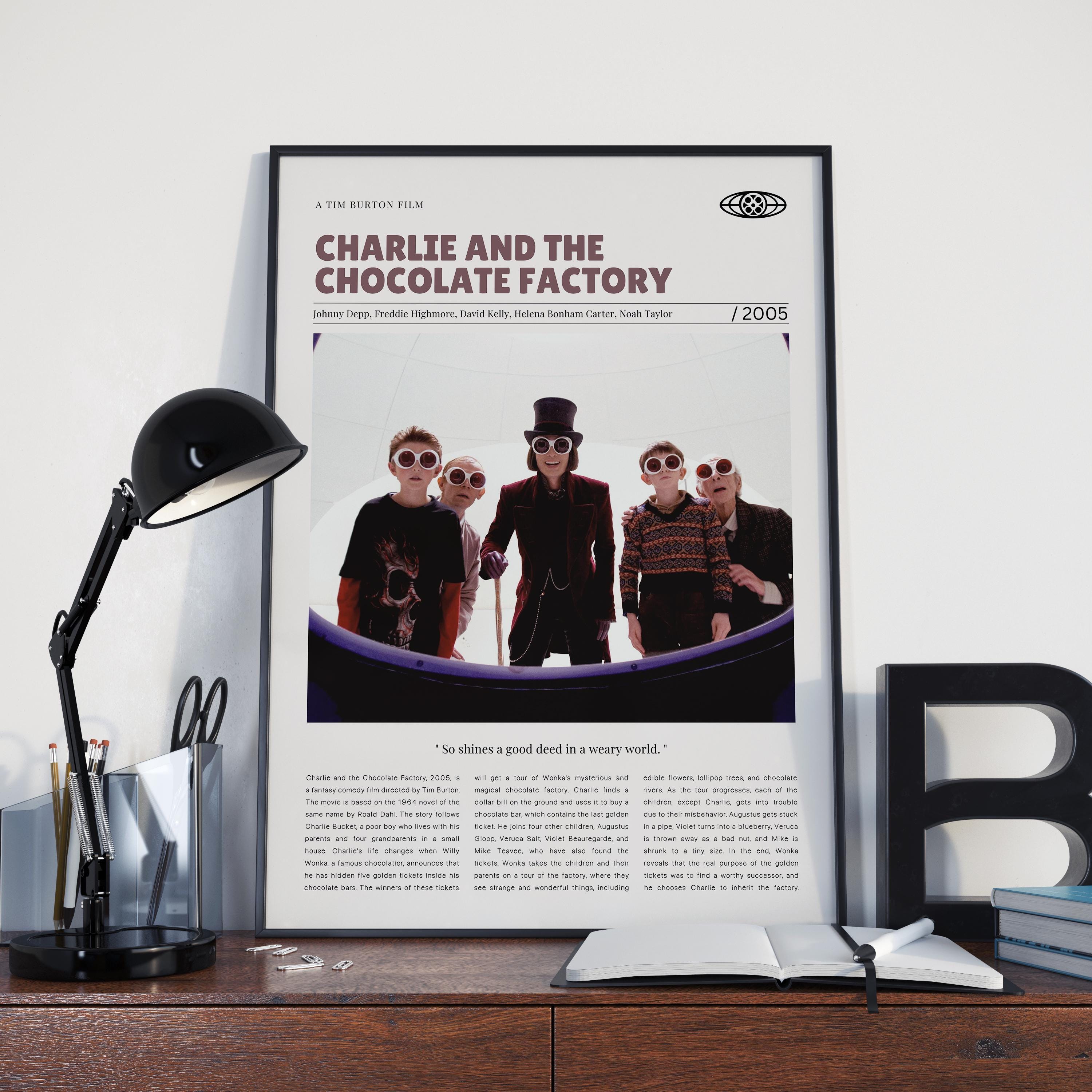 Charlie and the Chocolate Factory Movie Poster Print, Retro Minimal ...