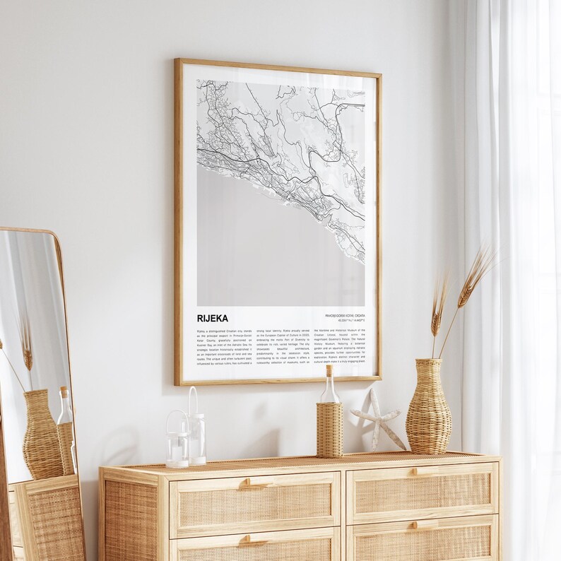 Rijeka Map Print, Rijeka Travel Map, Rijeka Wall Decor Art, Rijeka ...