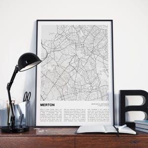 Merton Map Print, Merton Travel Map, Merton Wall Decor Art, Merton ...
