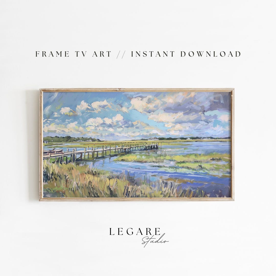 Coastal Salt Marsh Frame TV Art | Summer Landscape (digital Download ...