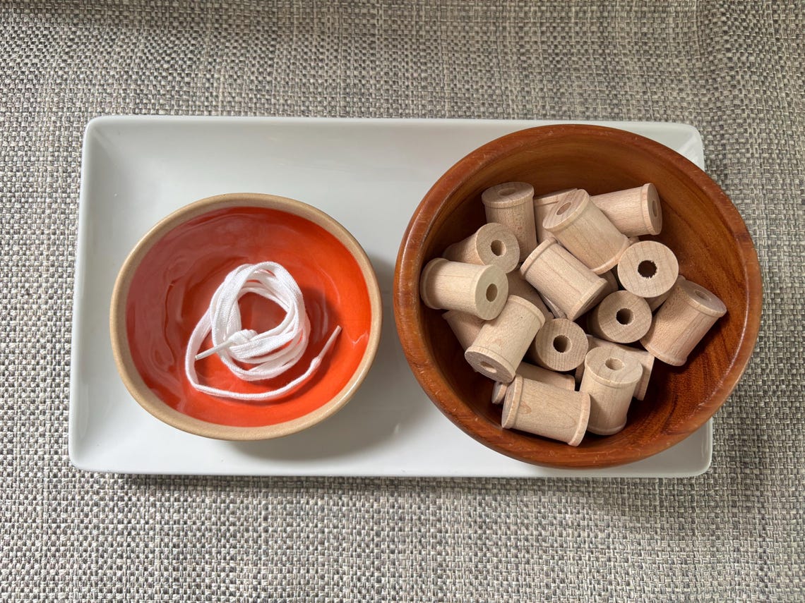 Spool Threading Montessori Material for Practical Life Children's House ...