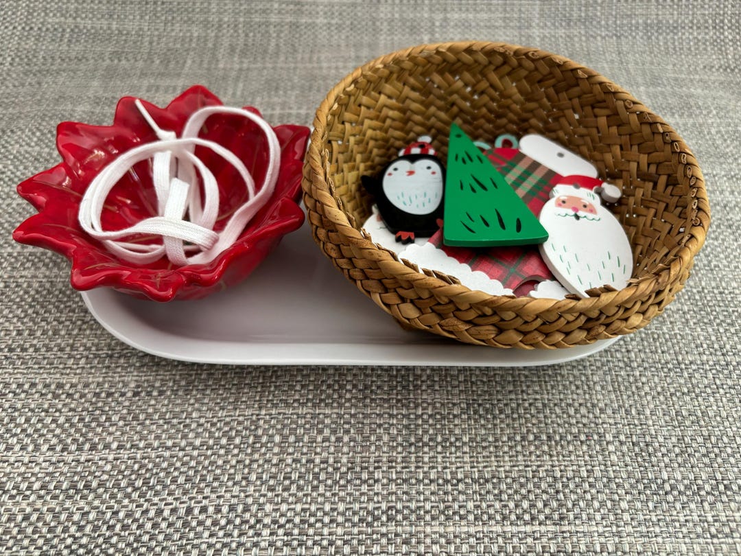 Montessori Method Inspired Christmas Theme Ornament Lacing Practical ...