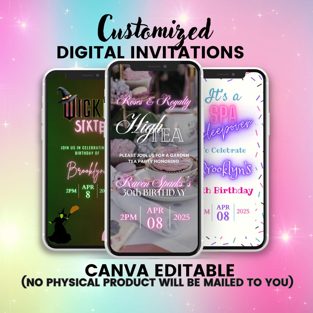 Customized Digital Animated Video Invitation, Customized Video Birthday ...