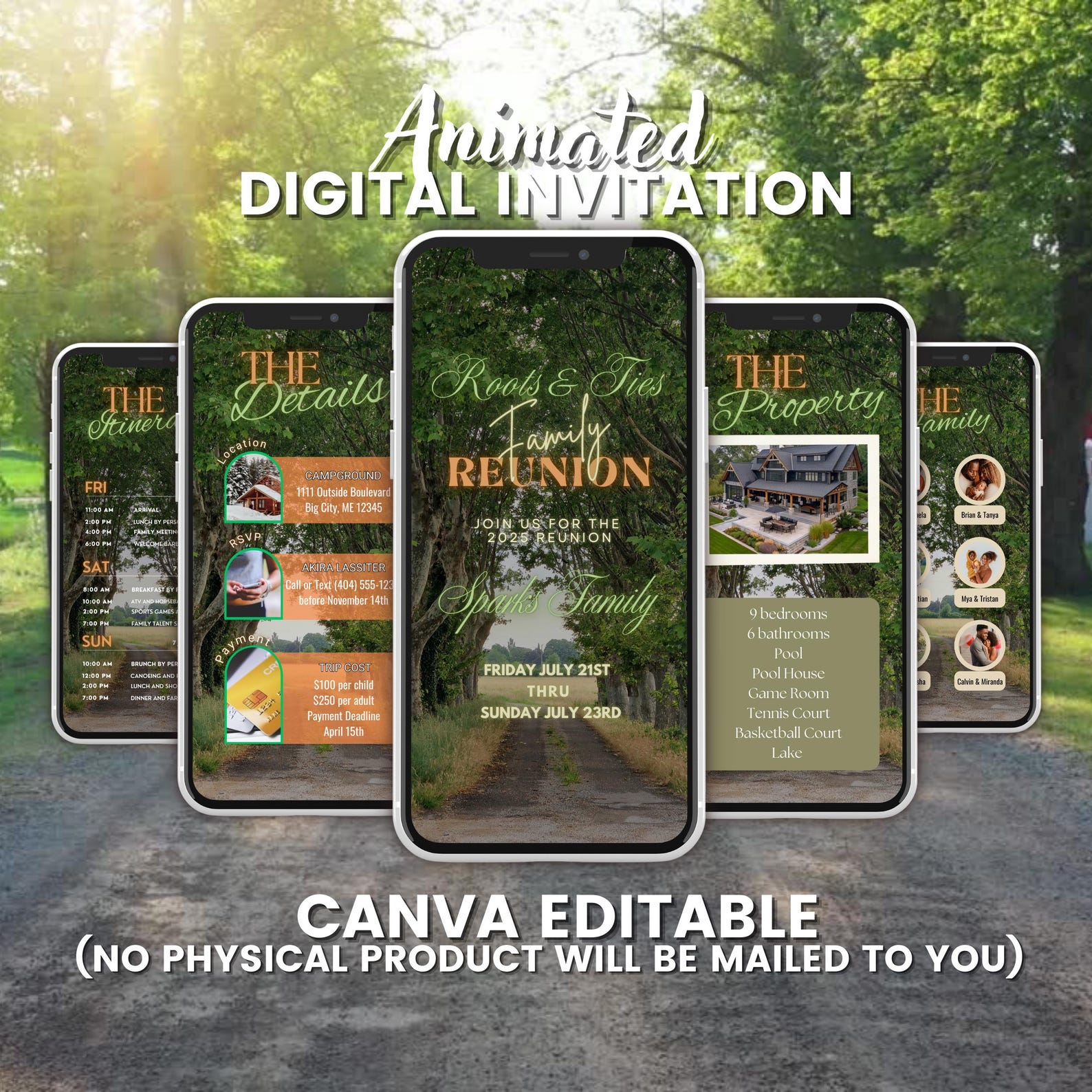 Family Reunion Invitation,digital Family Reunion Itinerary, Family Get ...