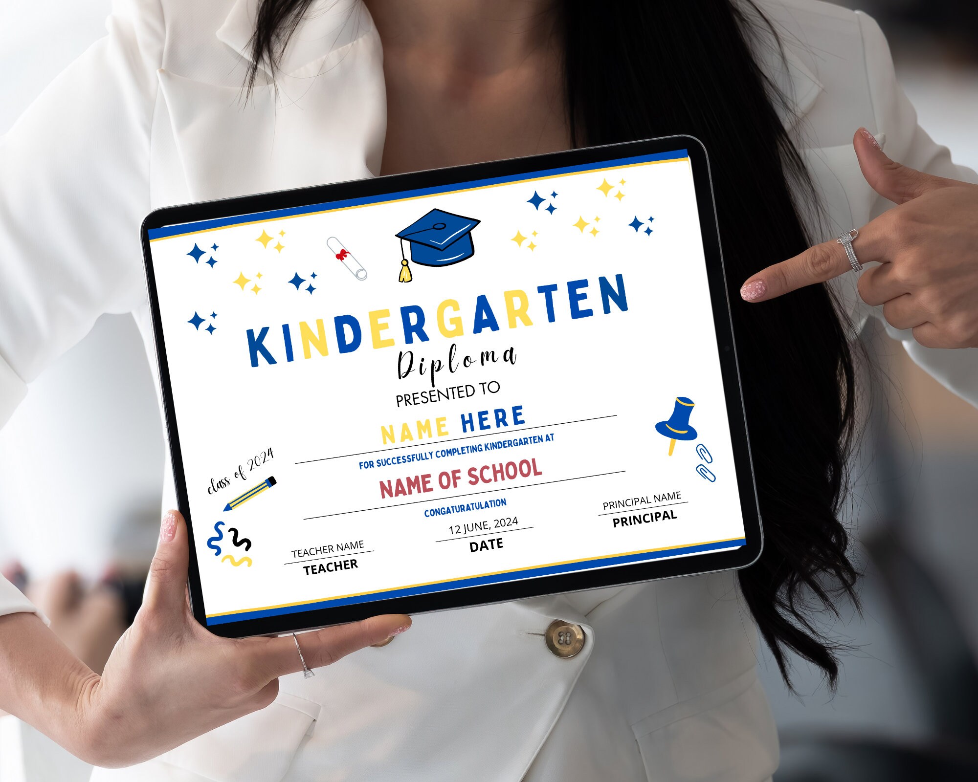 Editable Kindergarten Diploma Template, Graduation Diploma, Printable ...