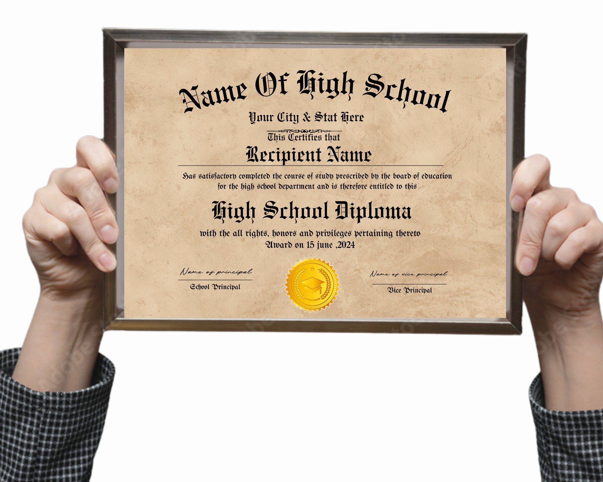Printable High School Diploma Template, Home School Diploma, High ...