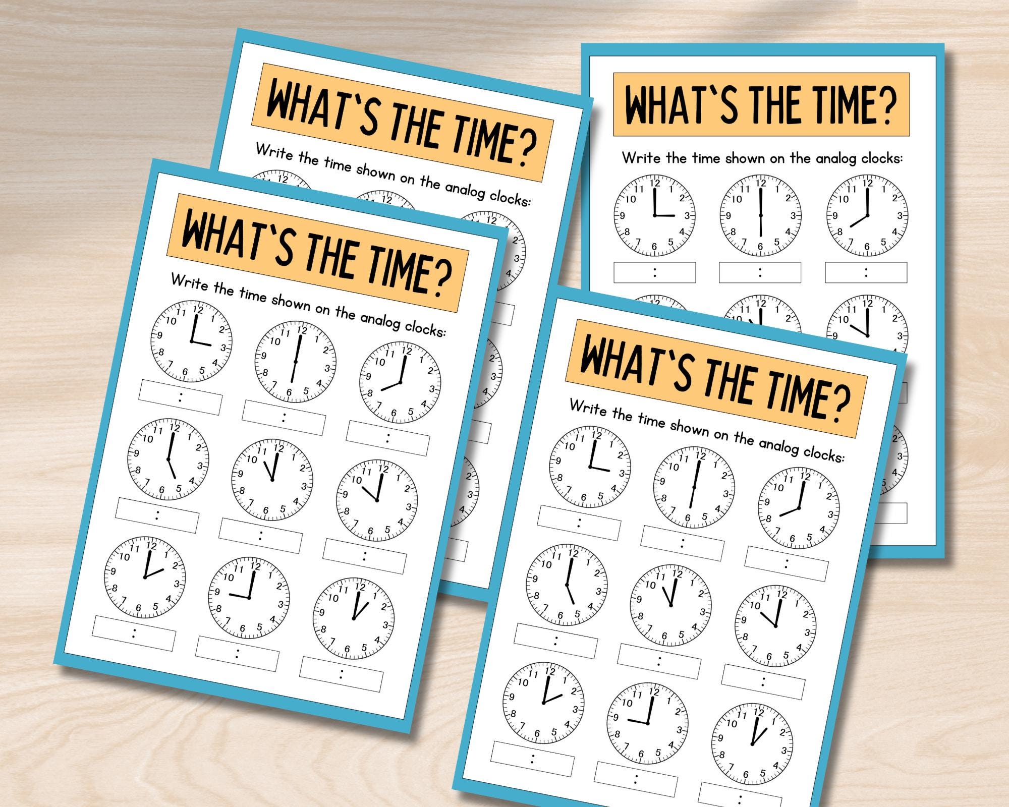 Printable Clock Learning Worksheet, Time Worksheets, Digital Clock ...