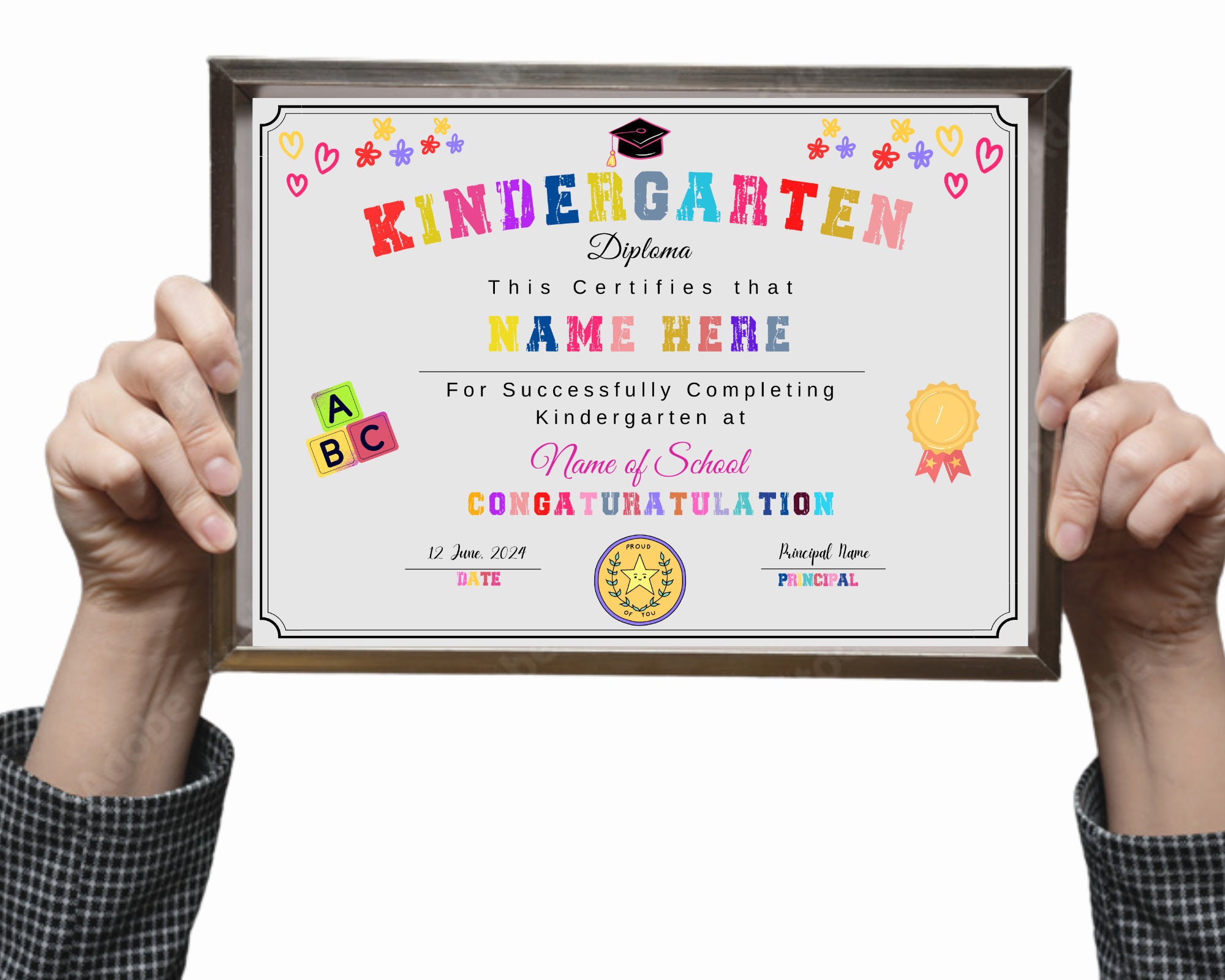 Editable Kindergarten Graduation Certificate, Kindergarten Diploma ...