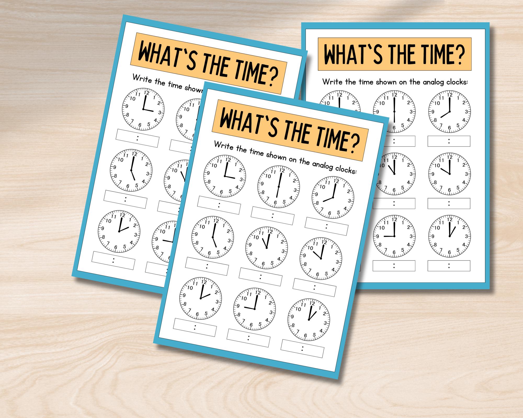 Printable Clock Learning Worksheet, Time Worksheets, Digital Clock ...
