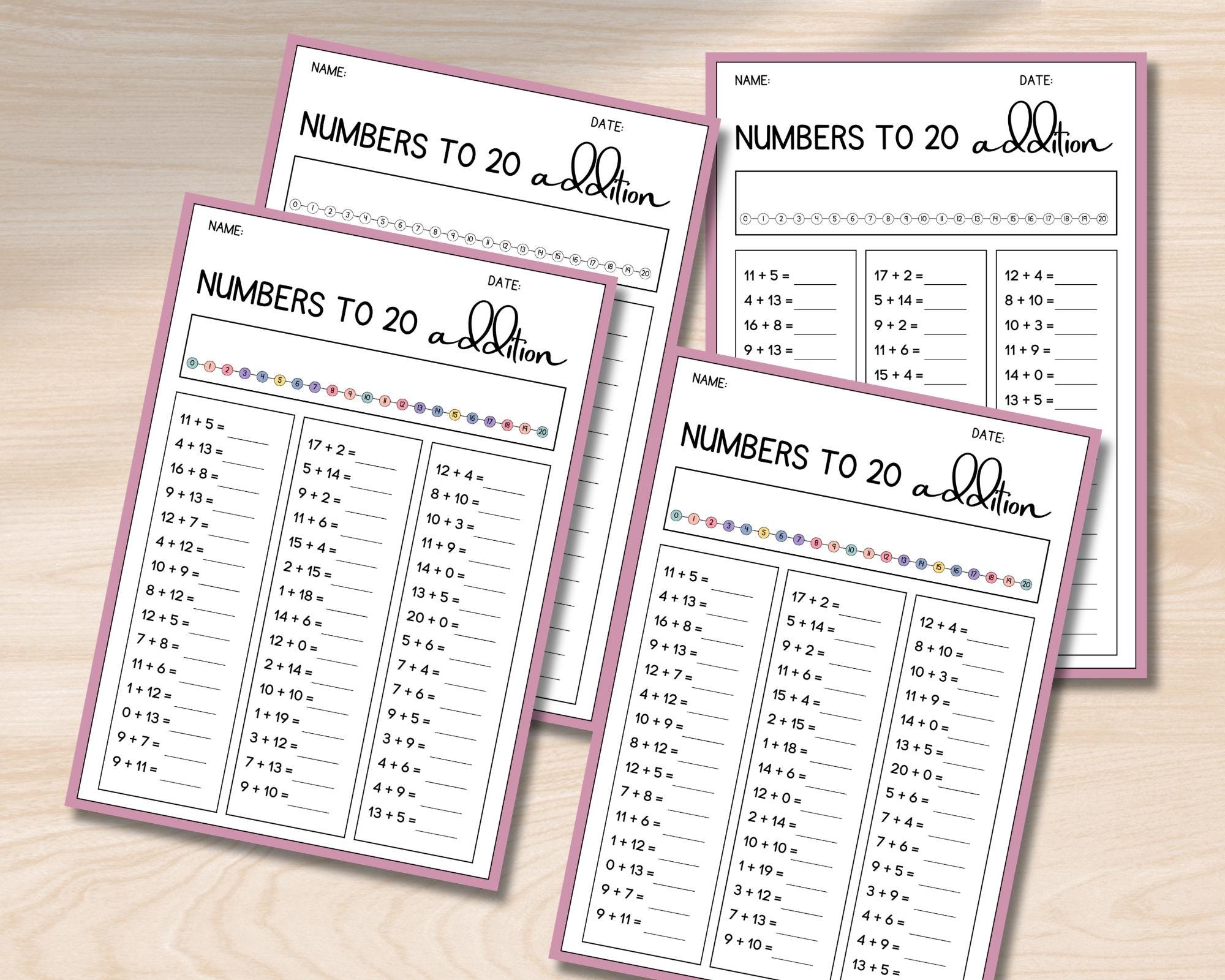 Printable Addition Worksheet Template, Math Worksheets Kids, Mental ...