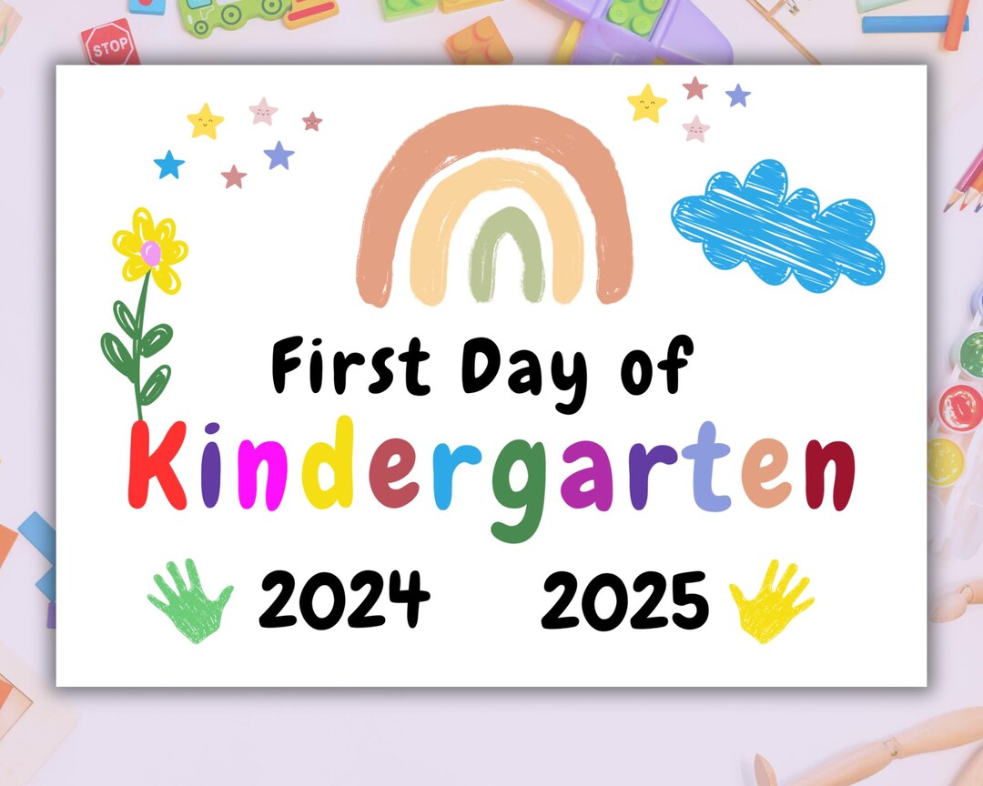 Back to School Sign, First Day of Kindergarten Sign, First Day of ...