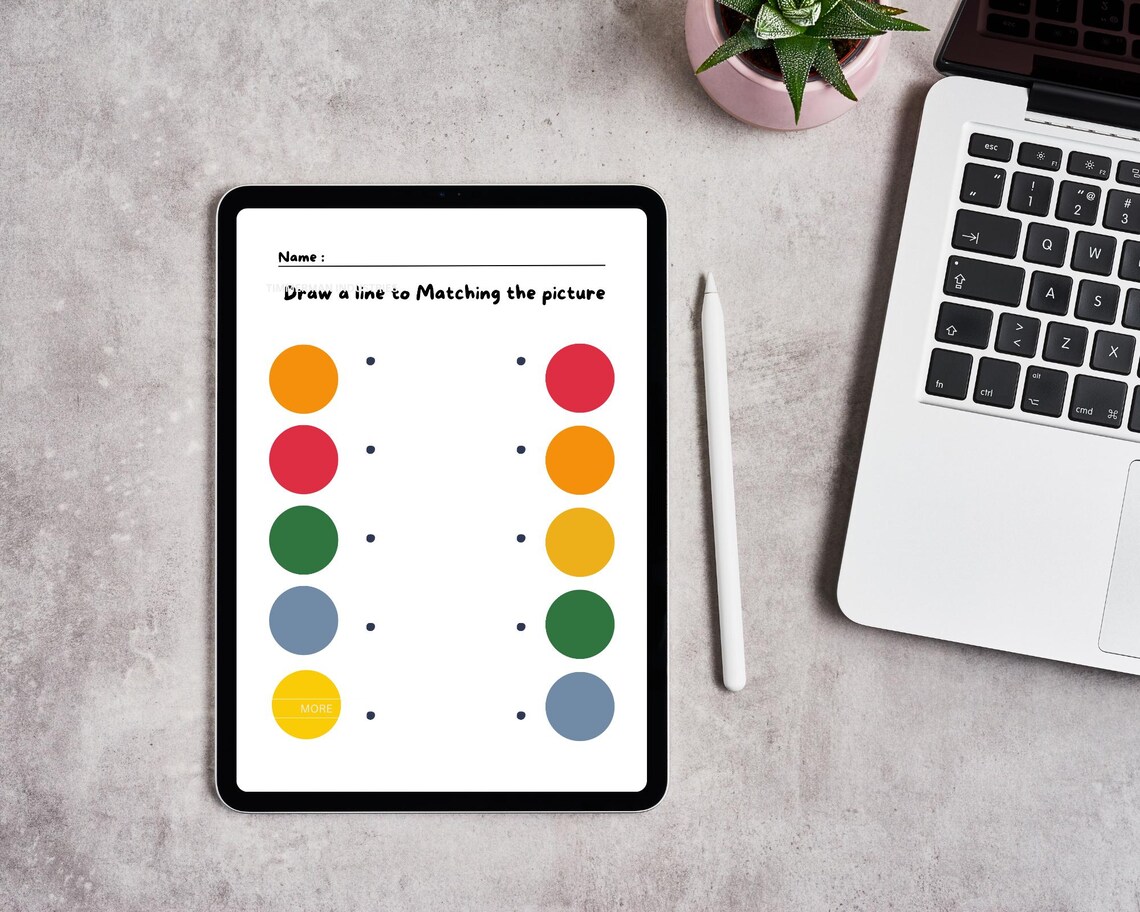 Printable Matching Worksheets Bundle, Match the Picture, Kindergarten ...