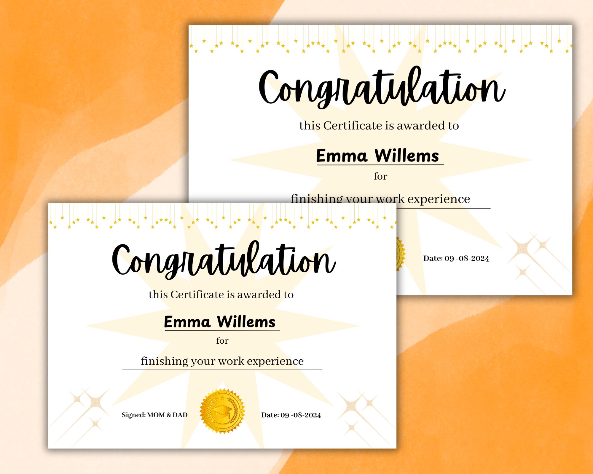 Printable Kids Congratulation Certificate, Certificate of Achievement ...
