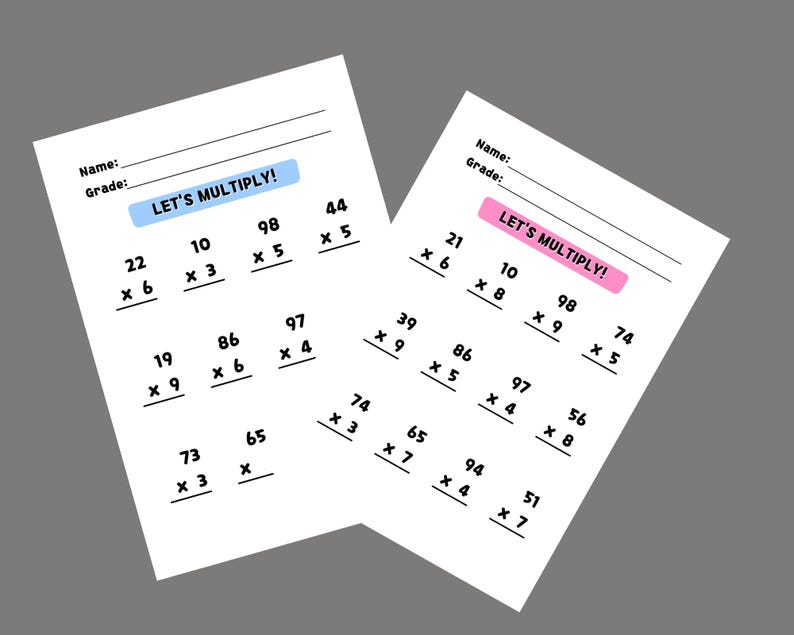 Printable Multiply Activity for Kids,editable Multiplication Worksheets ...