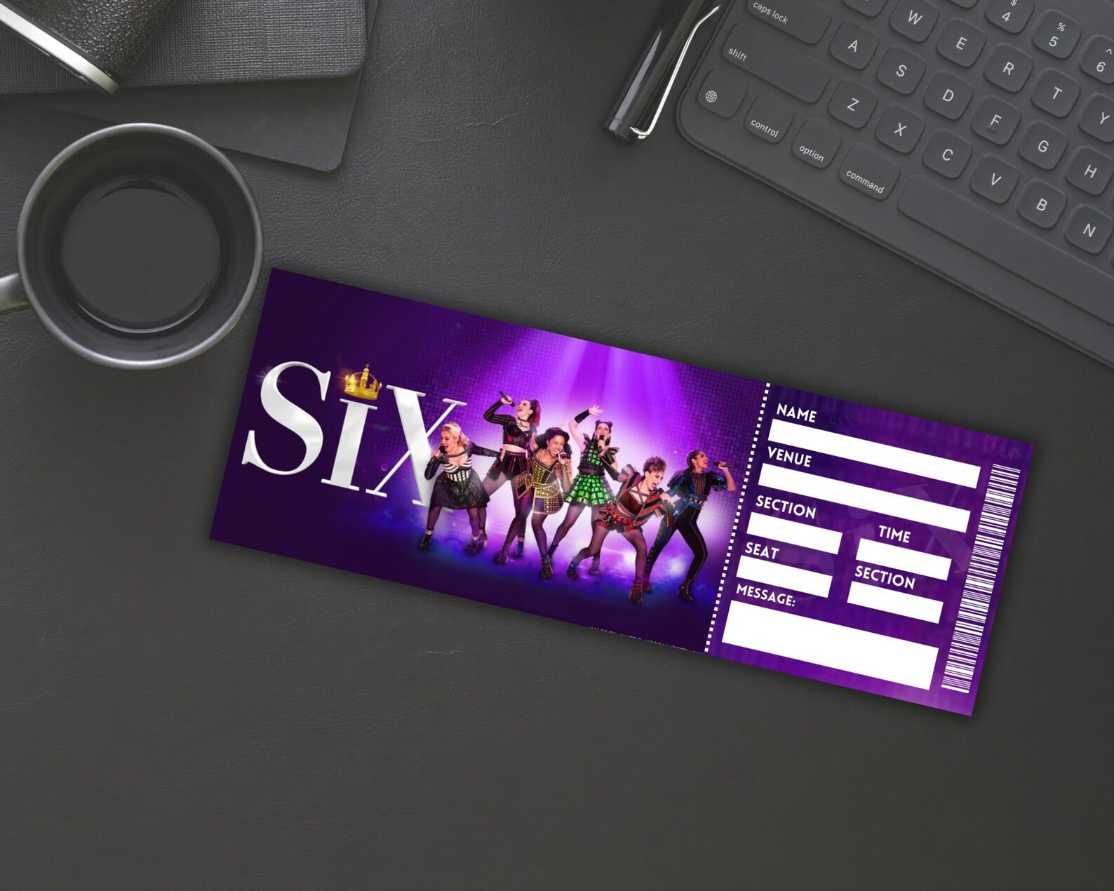 Printable Six Musical Broadway Surprise Ticket Template, Editable Six ...