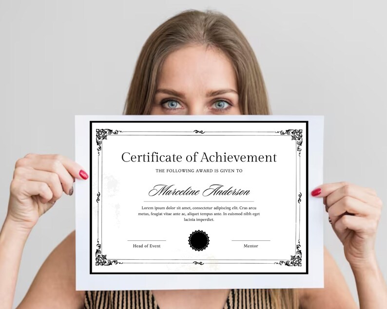 Editable Scholarship Award Template, Printable Certificate of ...