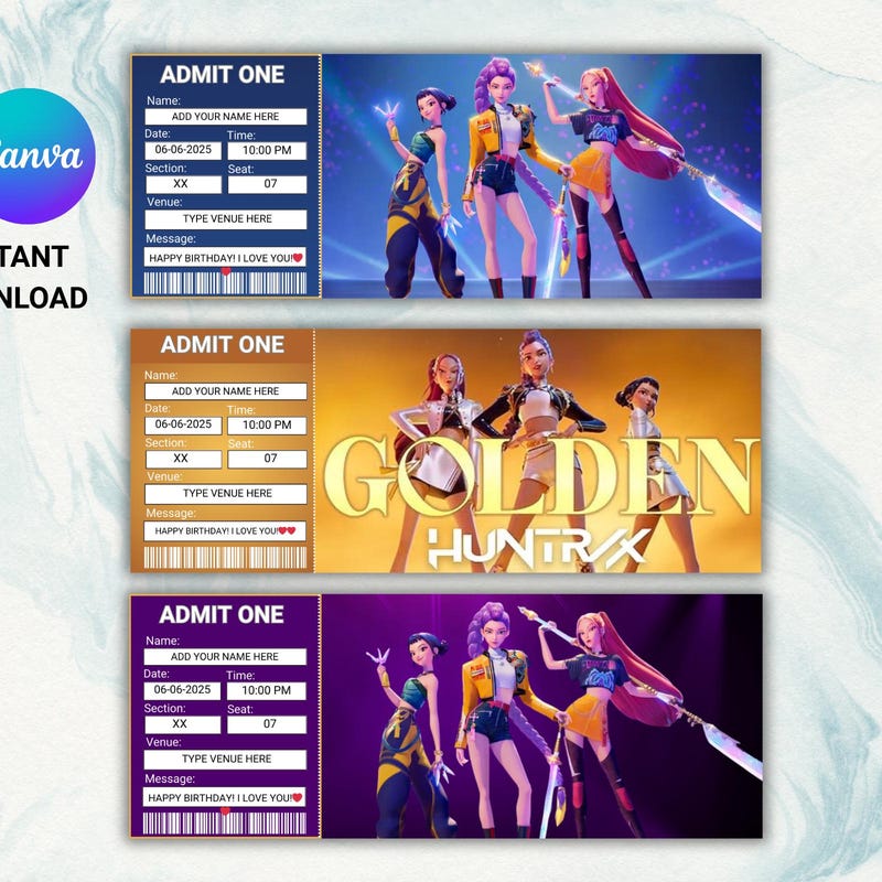 Kpop demon hunters birthday invitations - Etsy México