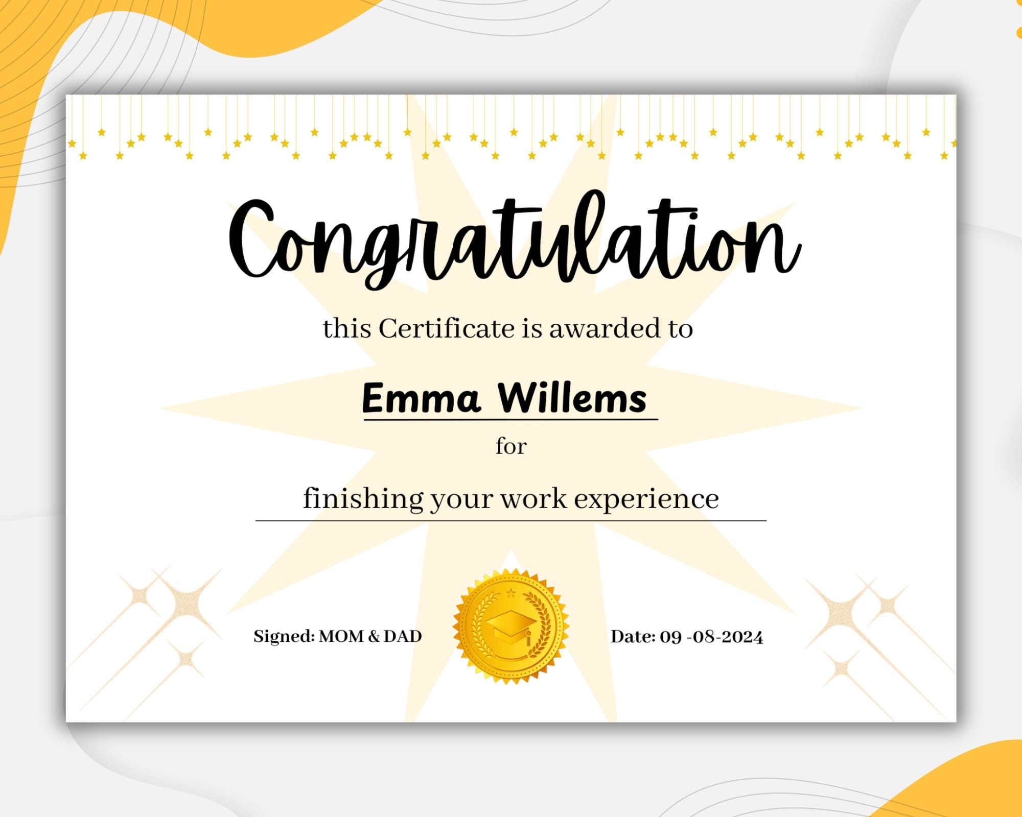 Printable Kids Congratulation Certificate, Certificate of Achievement ...